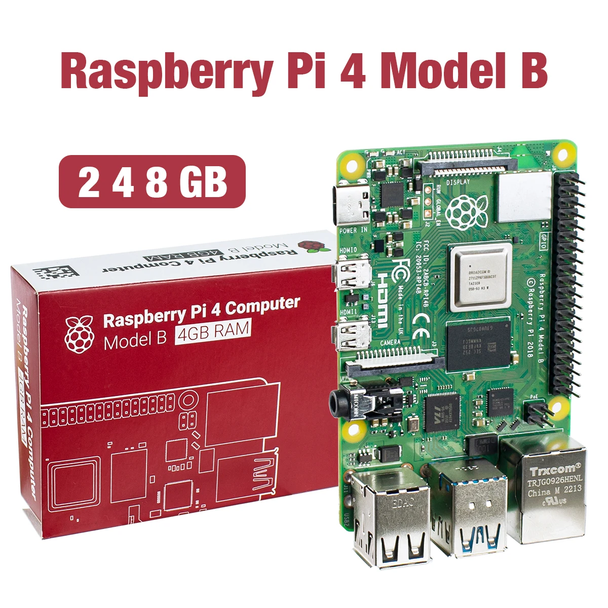 Raspberry-Pi-4-Modelo-B-RAM-4GB-8GB-Quad-Core-64-Bit-Placa-de ...