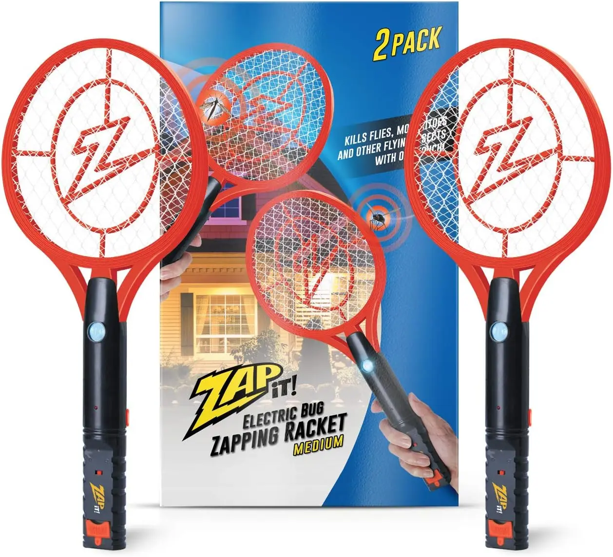 Zap It Bug Rechargeable Bug Racket, Electric Fly Swatter, Mosquito ...