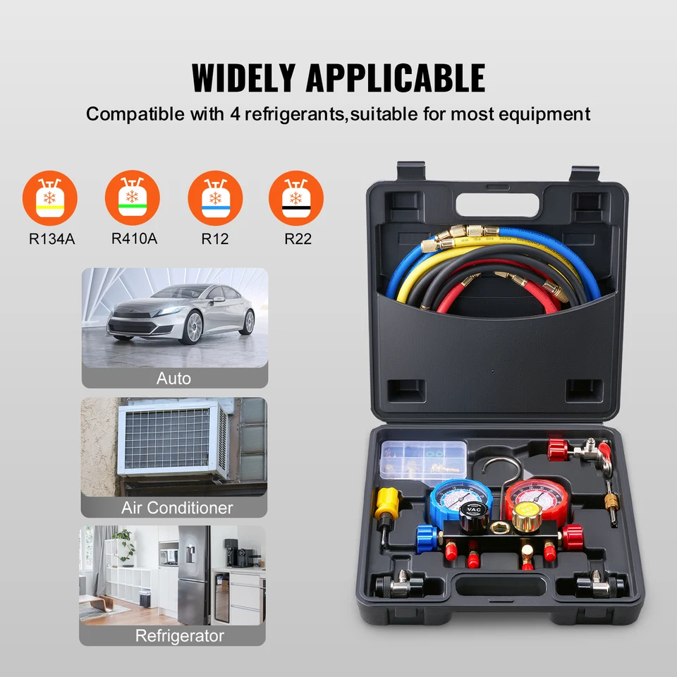 1234yf Gauge Set AC Gauges Set R1234YF R134A R404A R12 Refrigerant ...