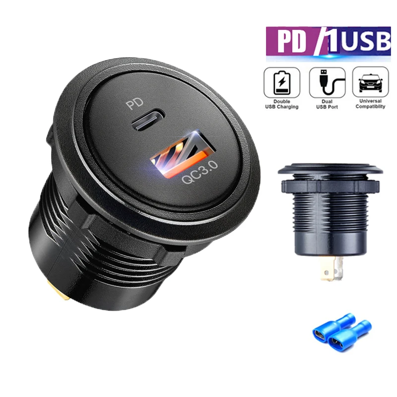 Quick-charger-socket-12v-automotivo-QC3-0-and-PD-USB-Cigarette-Lighter ...