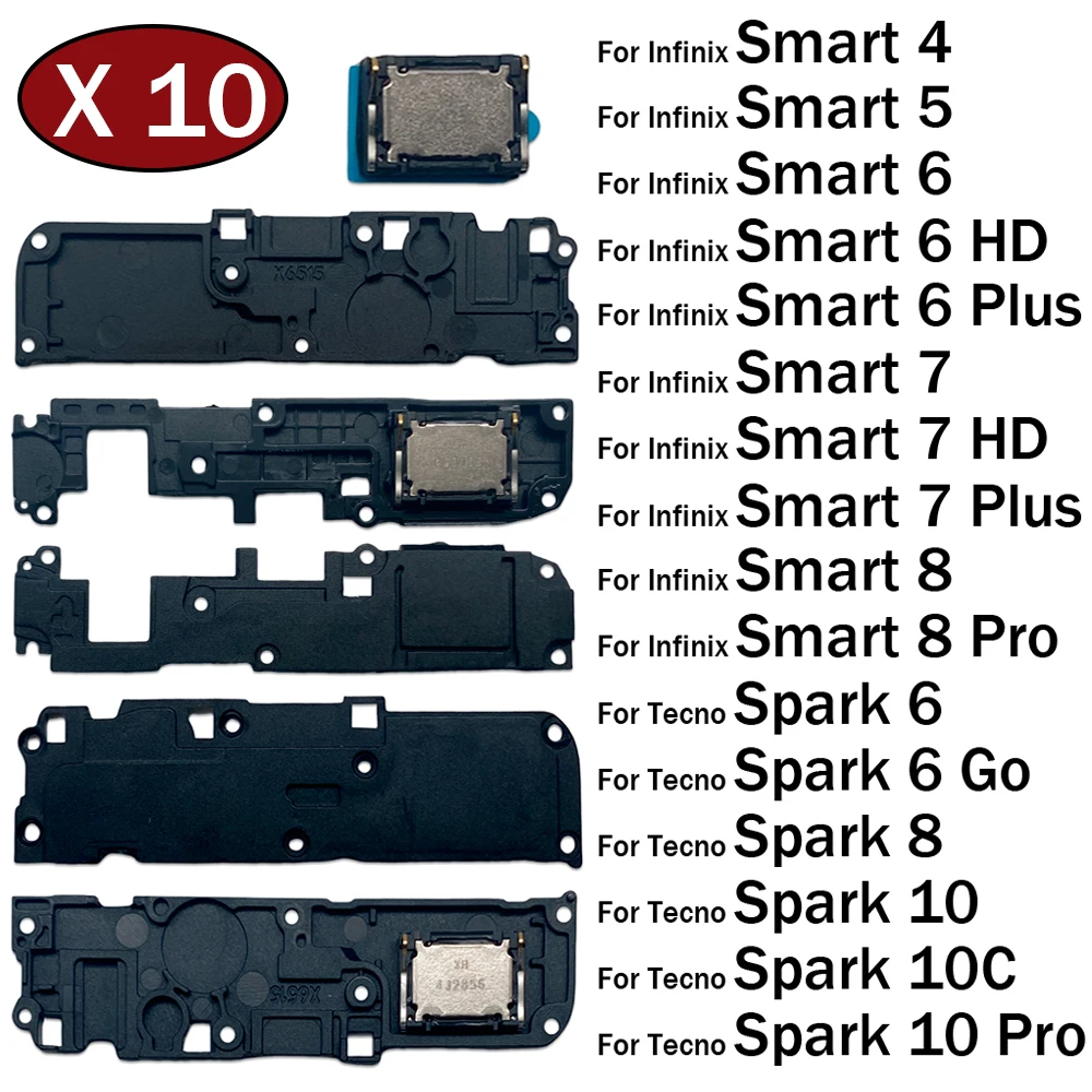 10Pcs, Loud Speaker Buzzer Ringer Flex Cable For infinix Smart 4 5 6 7 ...
