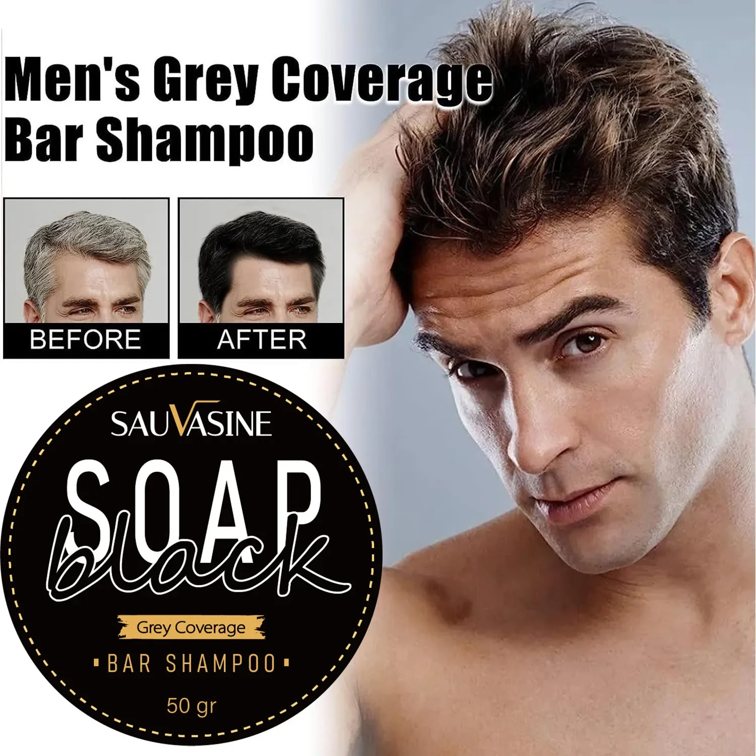 50g Hair Darkening Shampoo Soap for Hair Growth Nourishing Anti Hair ...