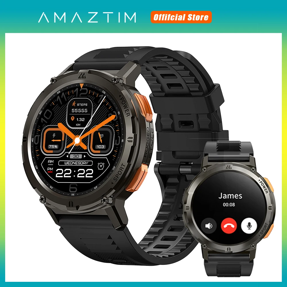 2023-AMAZTIM-TANK-T2-Ultra-Smartwatch-Men-s-Watches-IP69K-Waterproof-AI ...