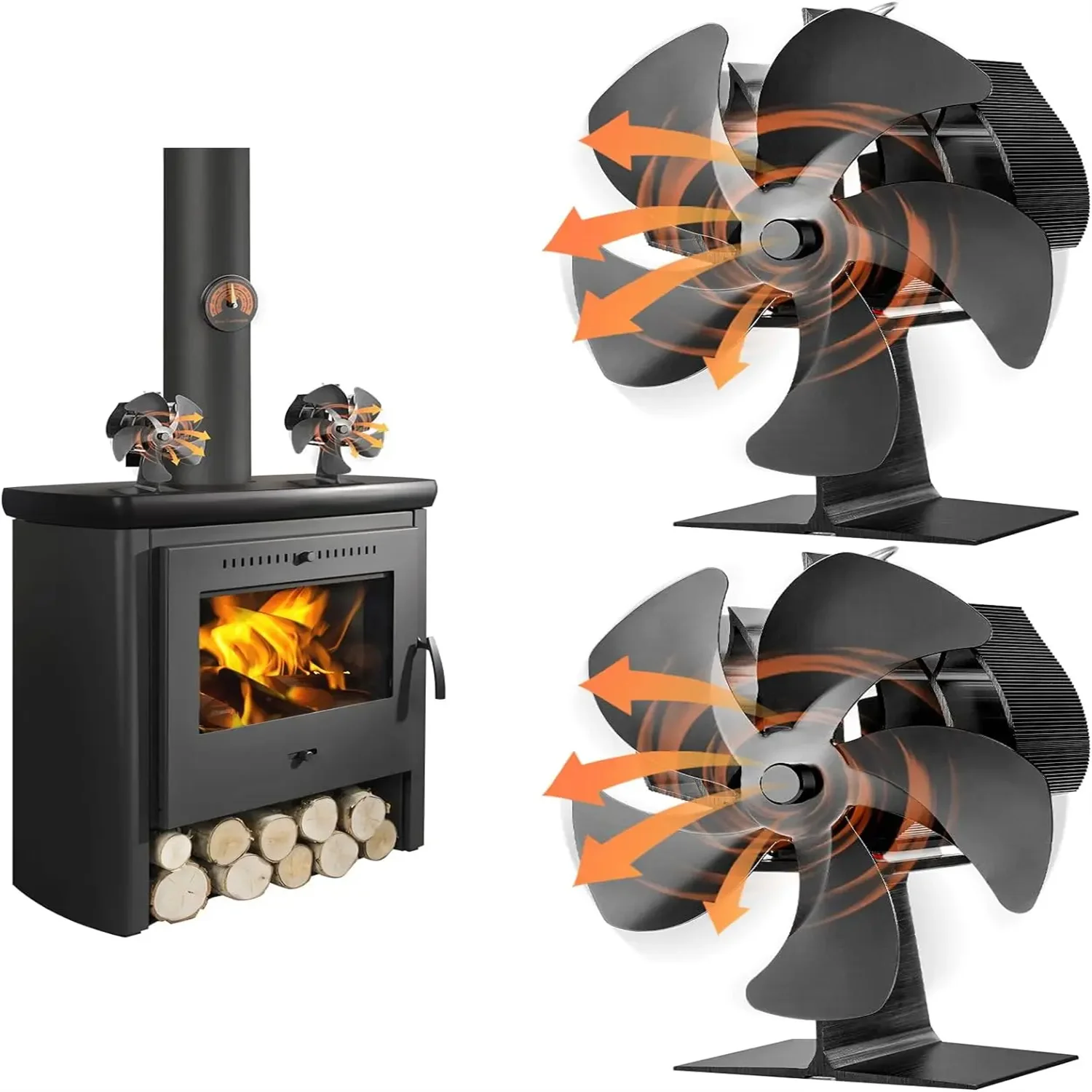 6-Blade-Fireplace-Fan-Thermodynamic-Fireplace-Fan-Heat-Fan-for-Winter ...