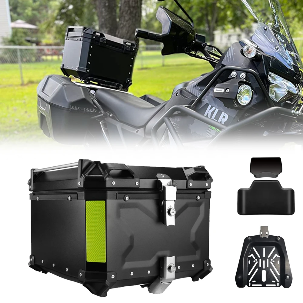 65L-CNC-Aluminum-Motorcycle-Helmet-Box-Trunk-Top-Case-Travel-Luggage ...