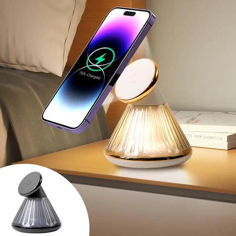 Wireless-Charger-Night-Light-Modern-Design-Magnetic-15W-Charger-Station ...