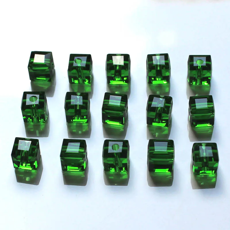 AAA Glass Crystal Cube Beads 50pcs/lot 6x6mm Square Shape Multi colors ...