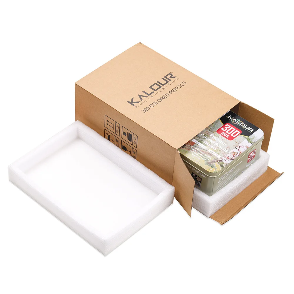 KALOUR 300 Color Deluxe Iron Box Oily Color Pencil Set Special Station ...