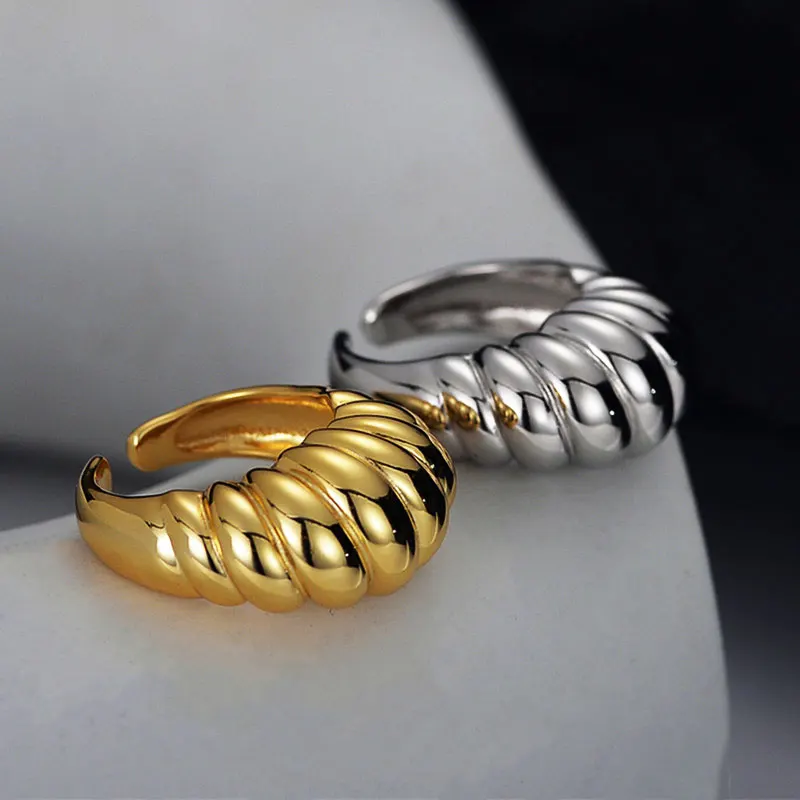 YILUOCD-925-Silver-Plating-Twisted-Braided-Chunky-Rings-Croissant-Dome-Open-Ring-for-Women ...