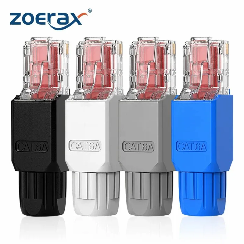ZoeRax Tool-Free RJ45 Connector, CAT6A CAT6 Field Termination Plug ...