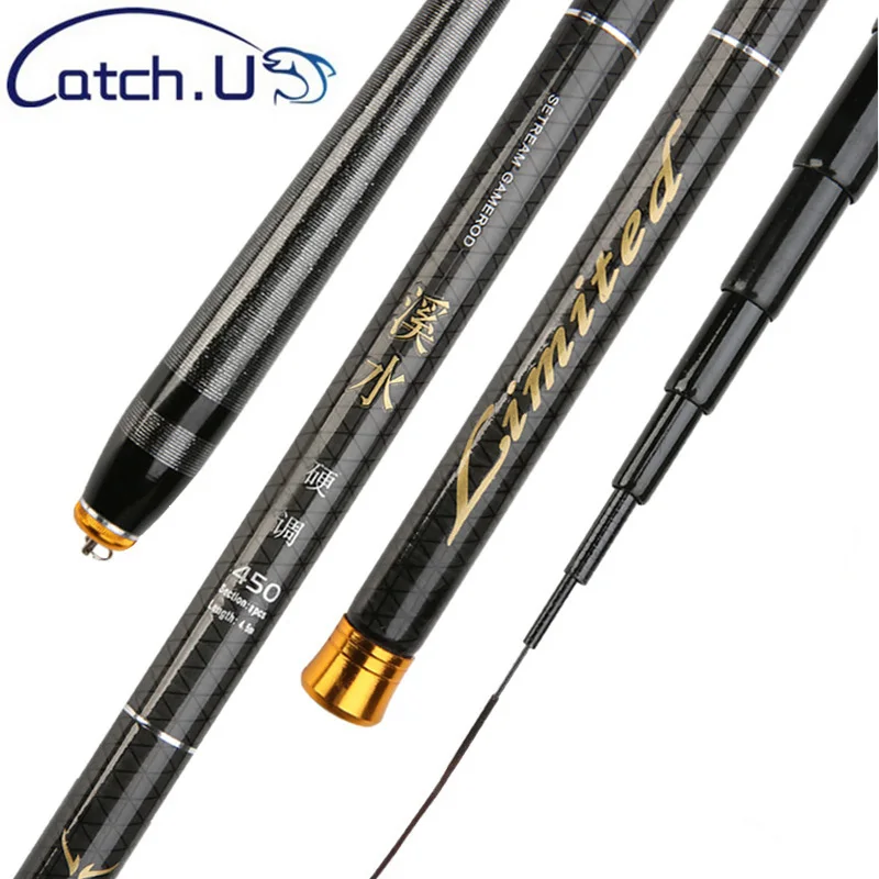 3.6m 7.2m Hand Rod Carbon Fiber Telescopic Fishing Rods Ultra Light ...