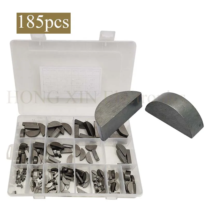 185Pcs-Crank-Way-Key-Woodruff-Key-Half-Moon-Gear-Shaft-Drive-Flywheel ...