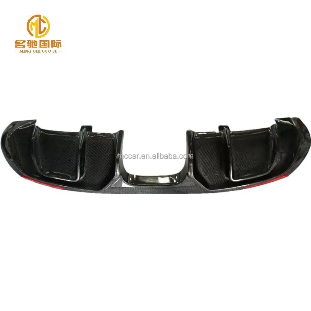 Middle-Exhaust-nozzle-Carbon-fibre-car-bumper-rear-Diffuser-For-Alfa ...