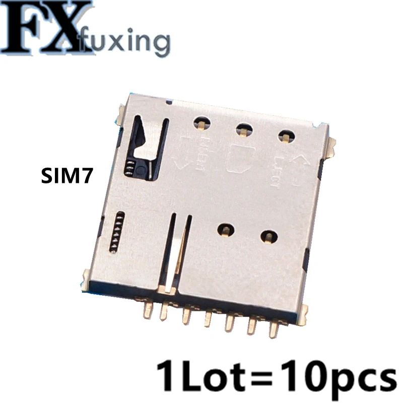 10PCS Nano SIM Card Holder Push push type 7PIN Mini SIM card socket ...