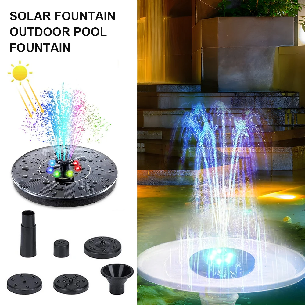 Mini-Outdoor-Pool-Bird-Bath-Solar-Powered-Fountain-Floating-Water ...
