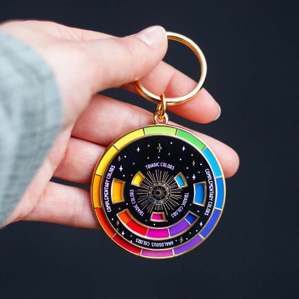 Color Wheel Keyring Interactive Keychain Art Keychains Gifts for Painters