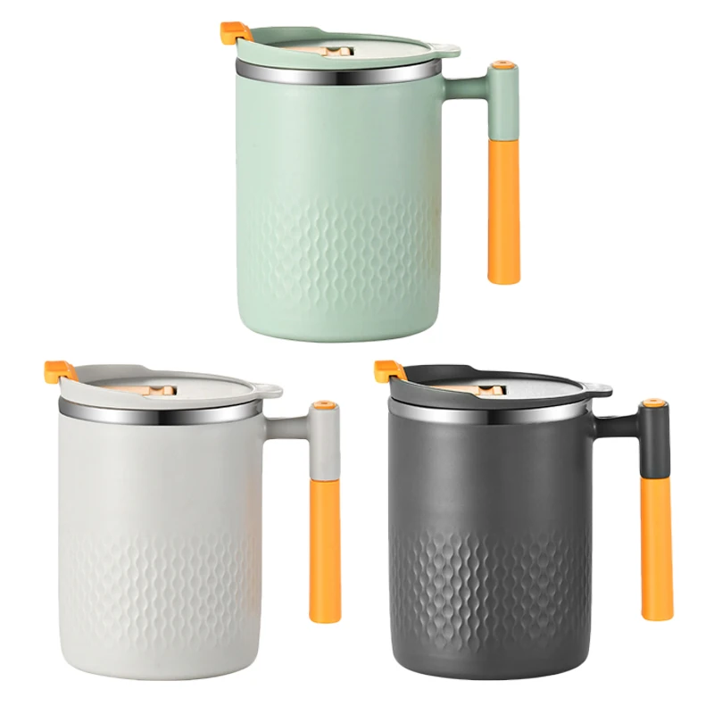 450ml Stainless Steel Coffee Mug With Lid Double Wall Anti-scald Coffee ...