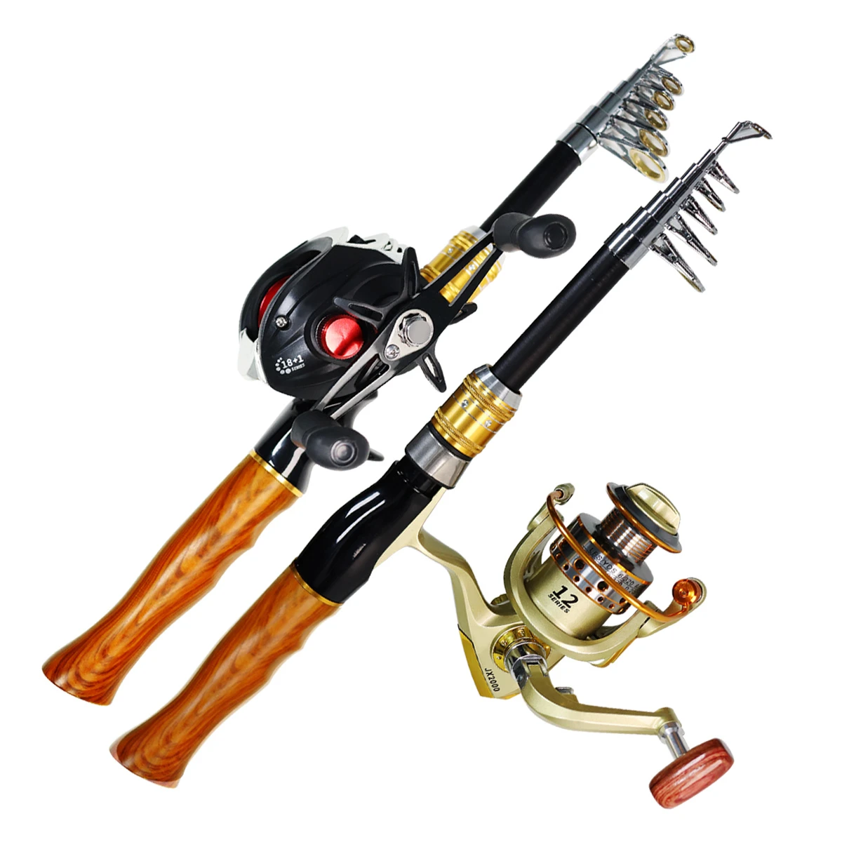 Mini Retractable Lure Rod Portable Carbon 1.6m & 1.8m Ceramic Guide ...