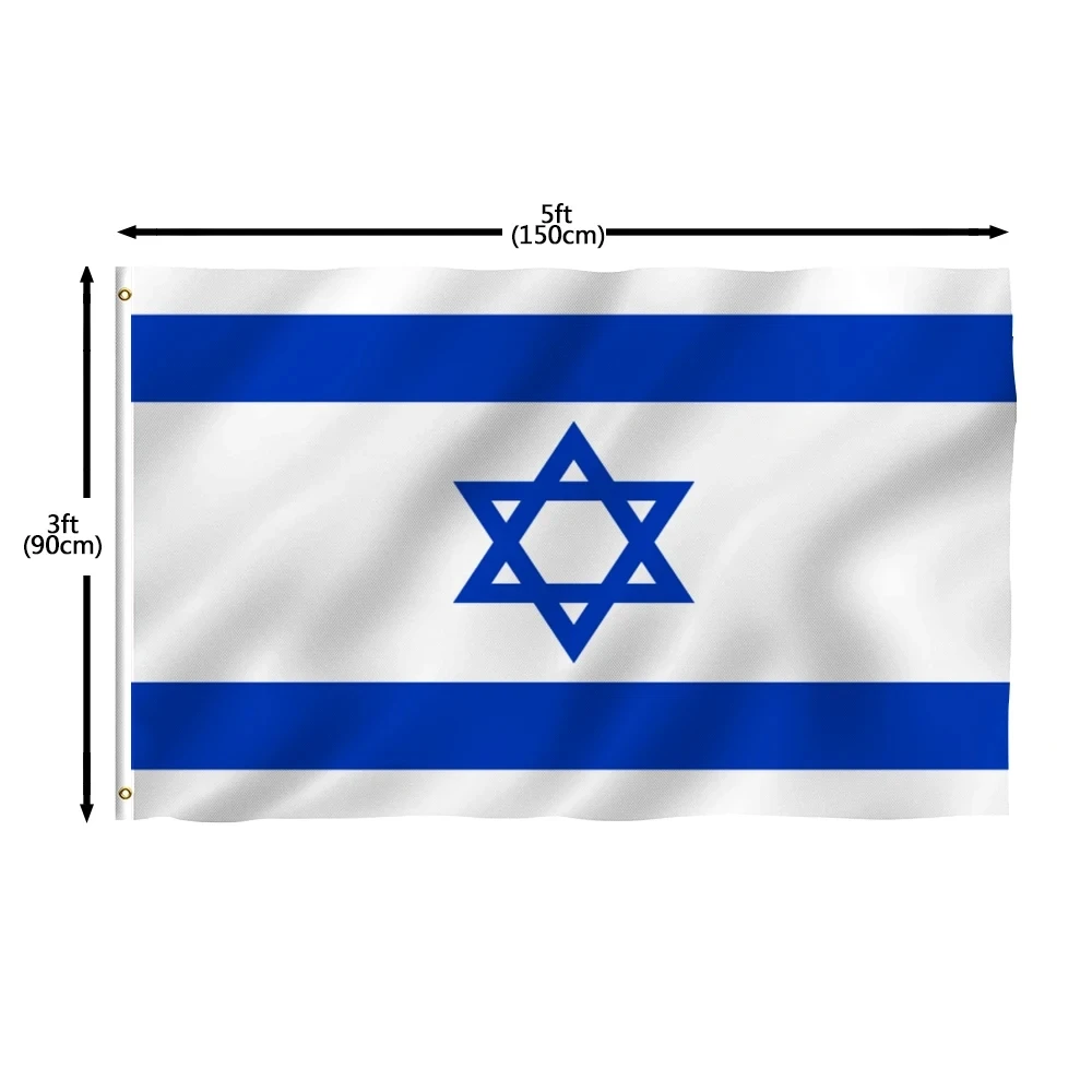 Large-Israel-National-Flag-150-x-90cm-Hanging-High-Quality-Polyester ...