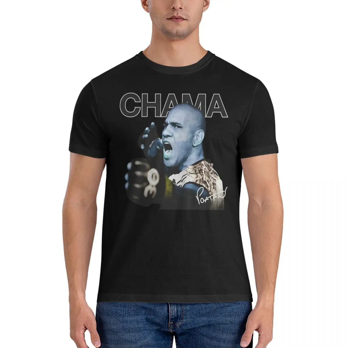 CHAMA-T-Shirt-for-Men-Poatan-Novelty-Pure-Cotton-Tee-Shirt-Round-Collar ...
