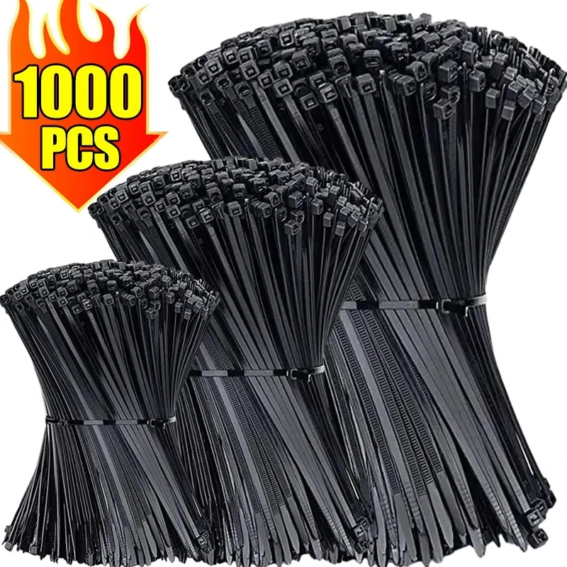 1000-100PC-Reusable-Nylon-Cable-Tie-Plastic-Self-locking-Cord-Ties ...