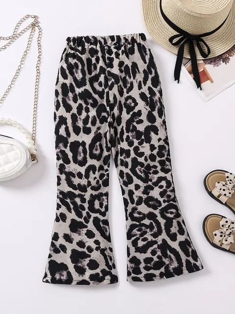 2-piece Summer Outfit With Leopard Print Pants Toddler Girl 2-Piece ...