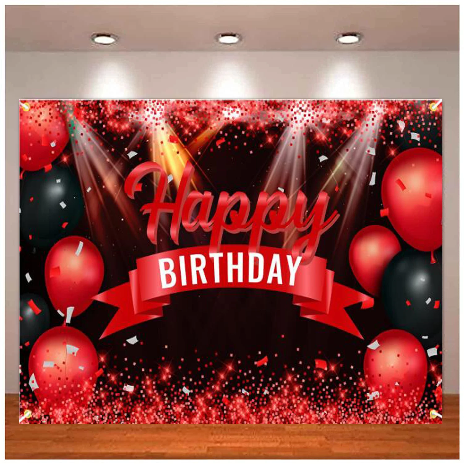 Happy Birthday Background Red Black | Happy Birthday Banner Black Red ...