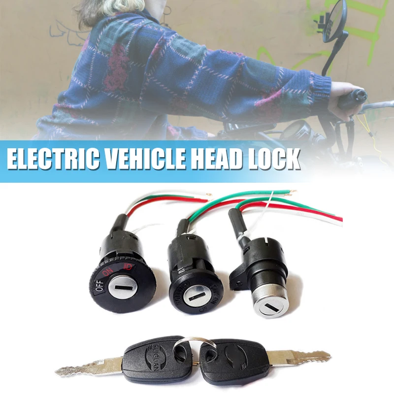 Universal-Electric-Bicycle-3-Wires-Ignition-Switch-Lock-Durable ...