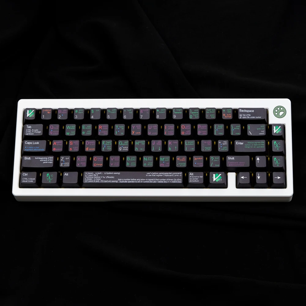 1-Set-VIM-Black-Keycaps-PBT-Dye-Sublimation-Keycap-Cherry-Profile-Key ...