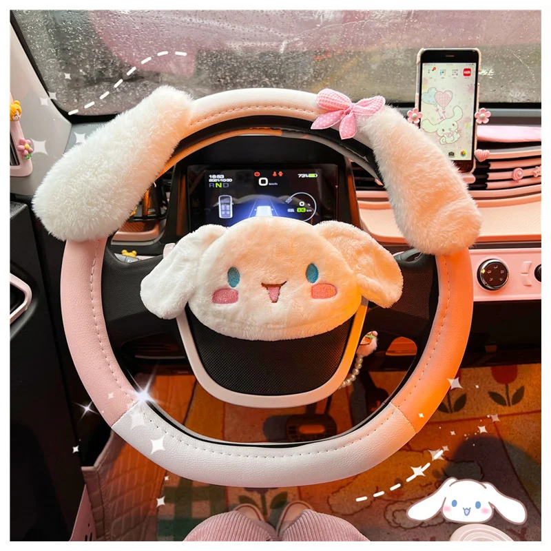 Cute Cartoon Plush Doll Steering Wheel | Kawaii Steering Wheel Cover ...