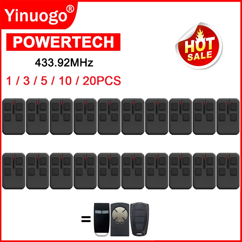 Powertech-PR2-PR4-PR1-Garage-Door-Gate-Remote-Control-433-92MHz-Rolling ...