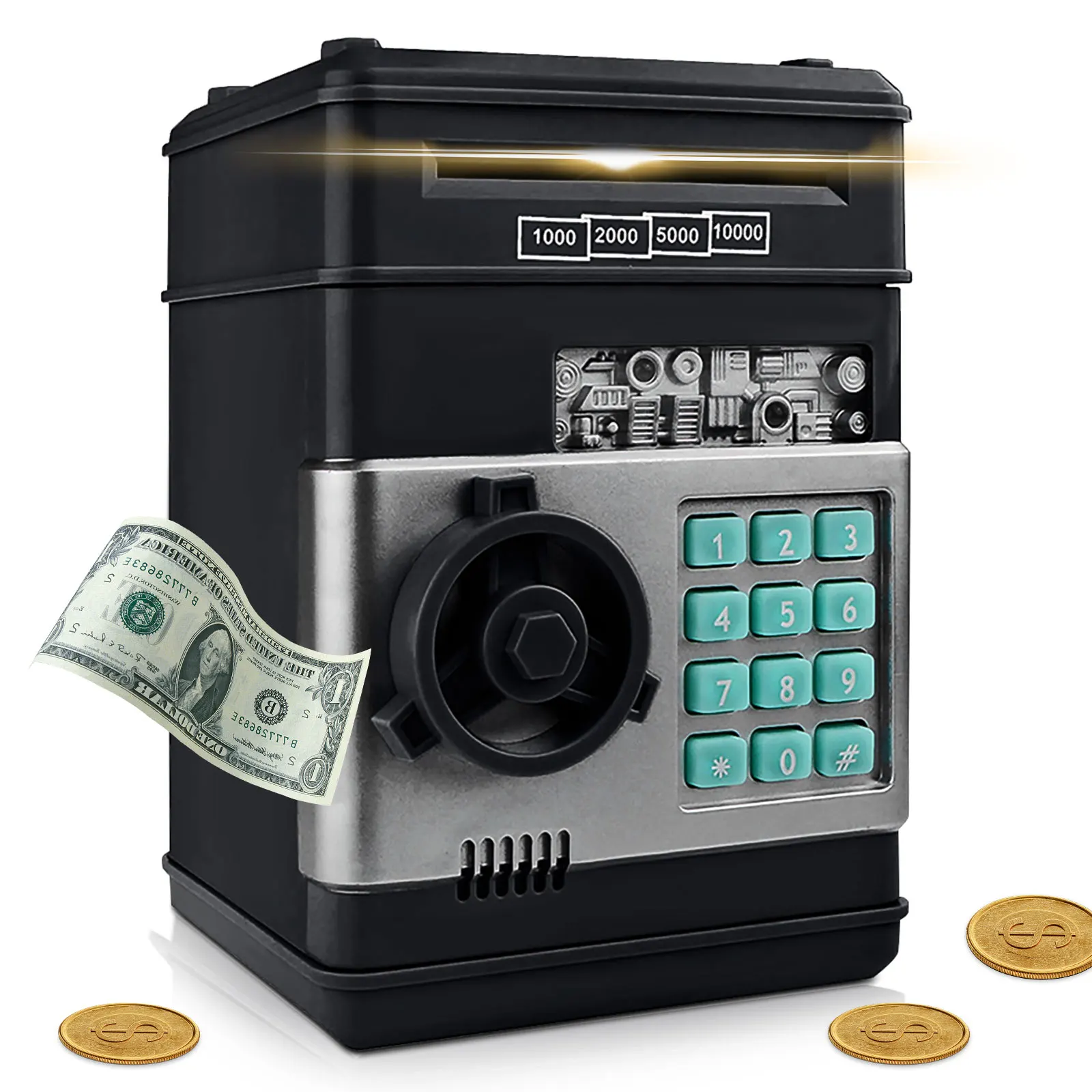 Electronic Money Boxes ATM Password Piggy Bank Cash Coins Saving Box ...
