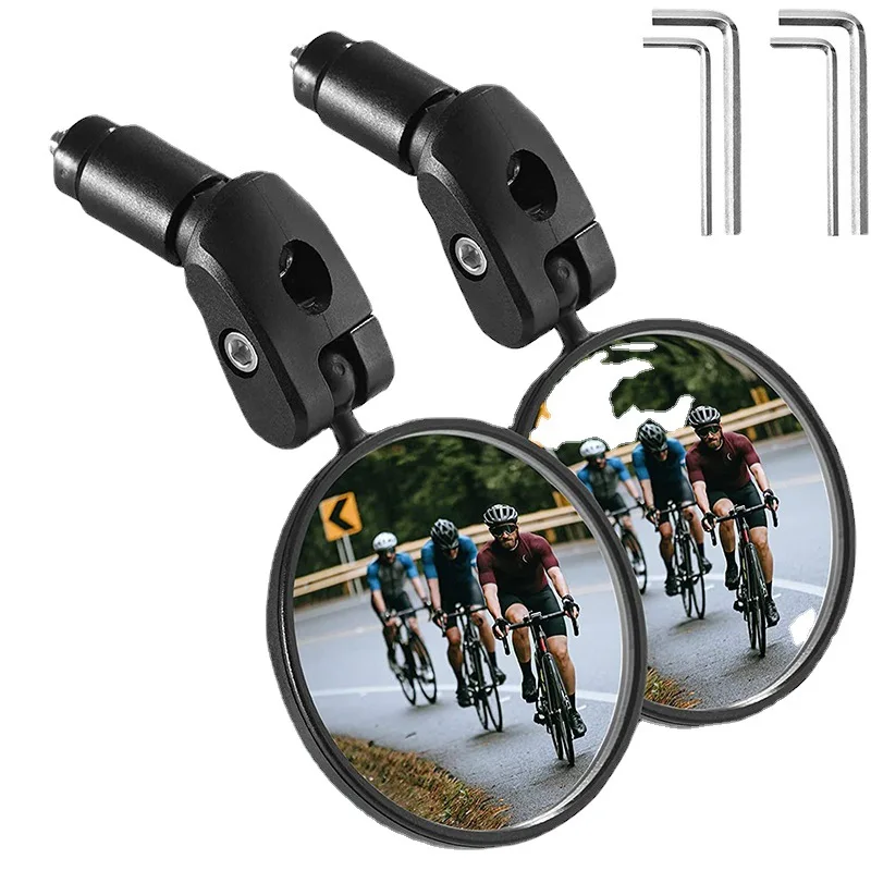 Bicycle Rearview Mirror Adjustable Rotating Wide Angle Road Cycling ...