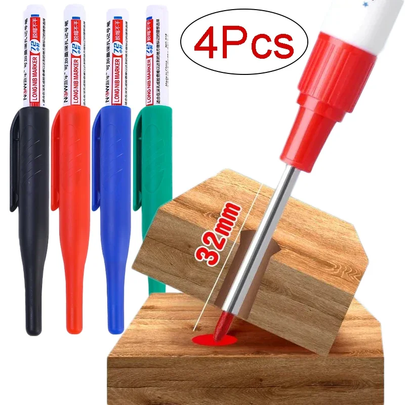 Deep-Hole-Marker-Pens-Waterproof-Long-Nib-Mechanical-Carpentry-Maker ...