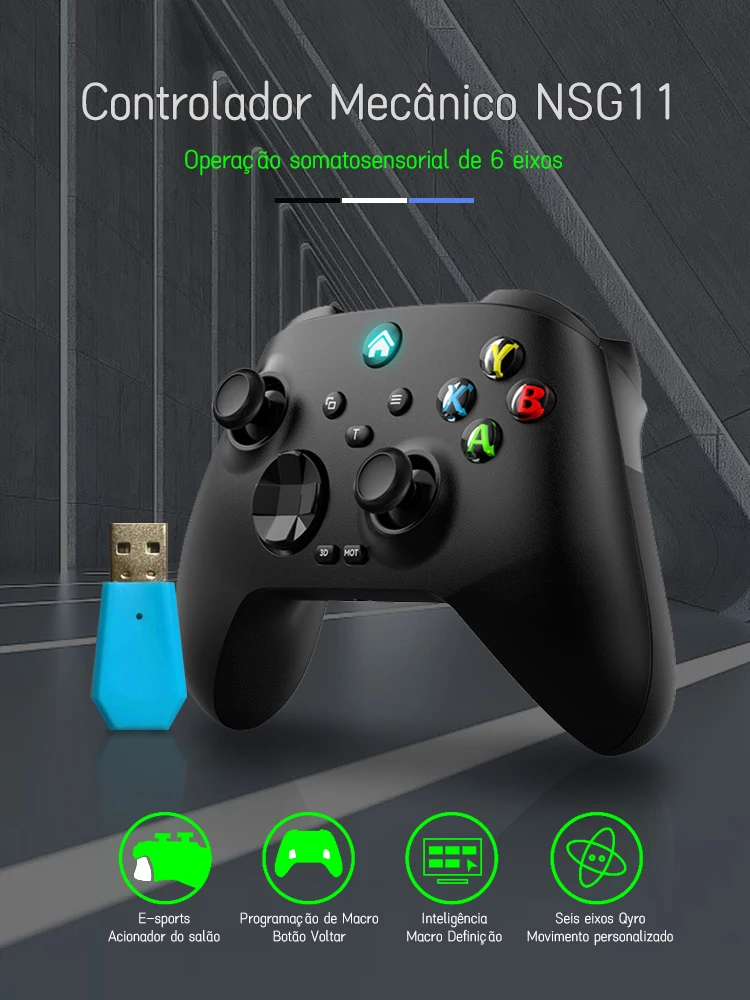 Sem-fio-bt-gamepad-controlador-de-jogo-mec-nico-pc-sal-o-gatilho-3d ...
