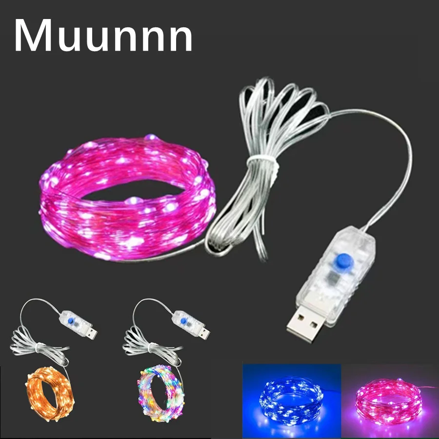 Led-silver-line-Fairy-Lights-USB-Powered-LED-String-Lights-Holiday ...