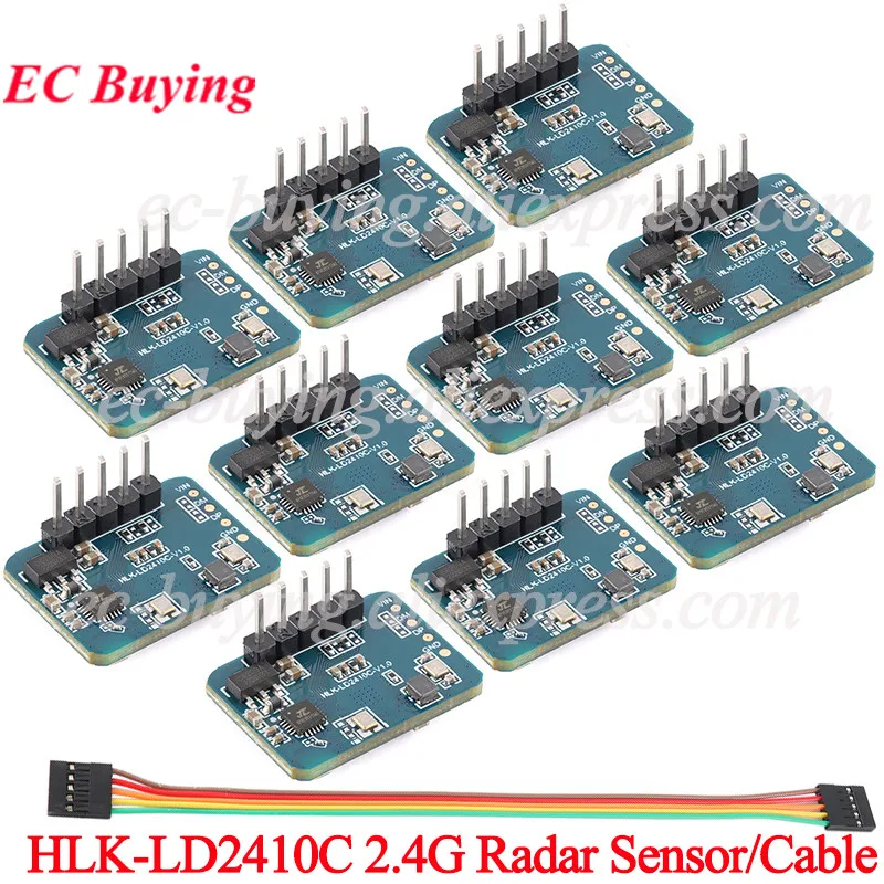 10-pi-ces-1pc-HLK-LD2410C-sat-2410C-24G-mmWave-FMCW-millim-tre-5M-onde ...