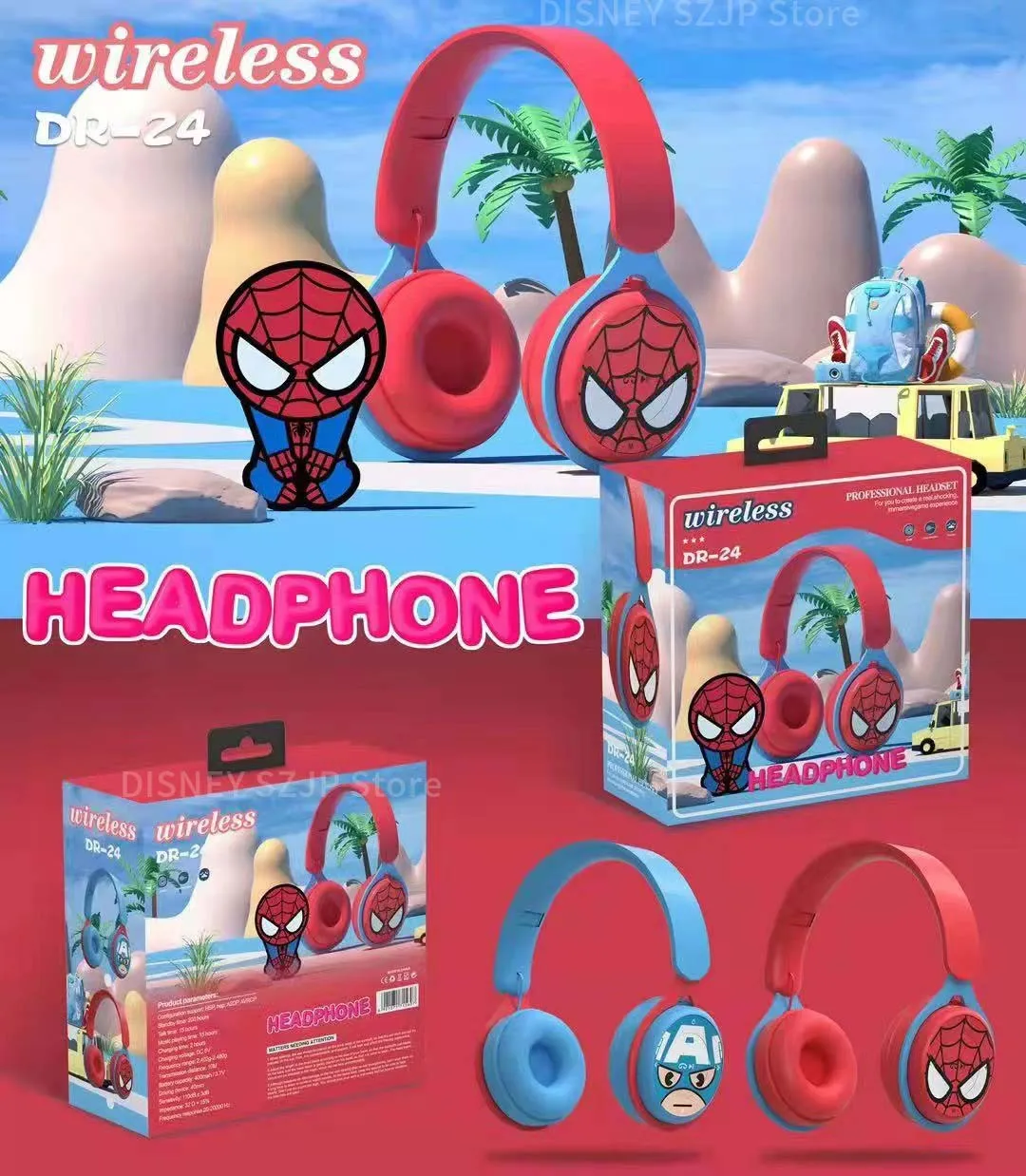 Choice Y08-Spider man Disney Headphones Spider-Man Series Wireless ...