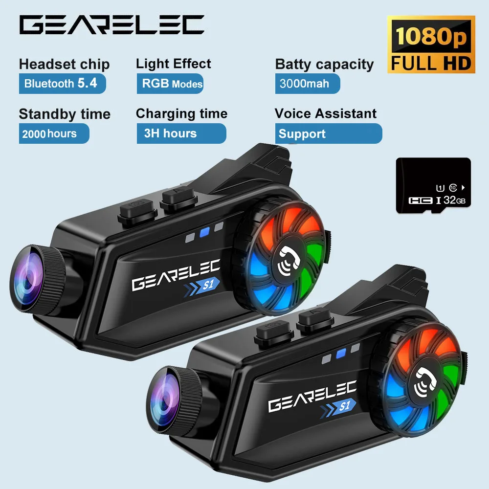 GEARELEC-Motorcycle-Bluetooth-Headset-Camera-Motorcycle-Communication ...