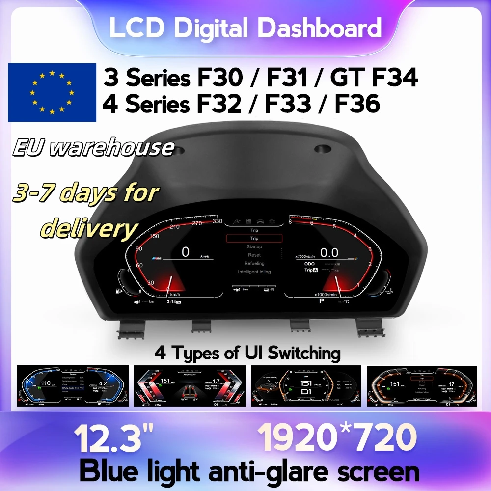 NaviFly Linux Systems 12.3" Car LCD Dashboard Display Panel For BMW F30 ...