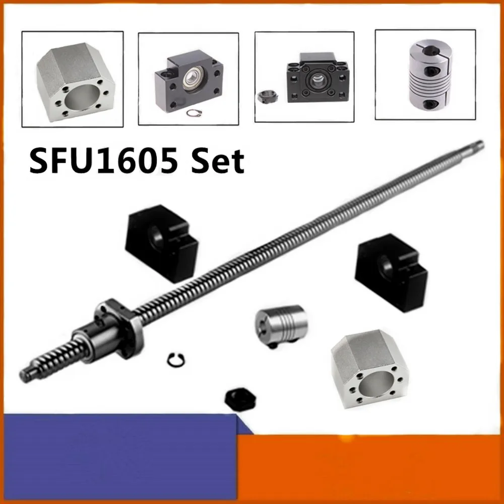 SFU1605-Set-16mm-Rolled-Ball-Screw-C7-End-Machined-1605-Nut-Nut-House ...