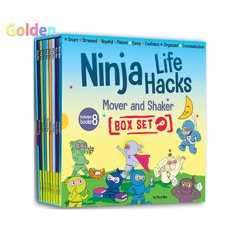 Juego de 8 libros Ninja Hacks Life Mover y Shaker Box para niños, libro ...
