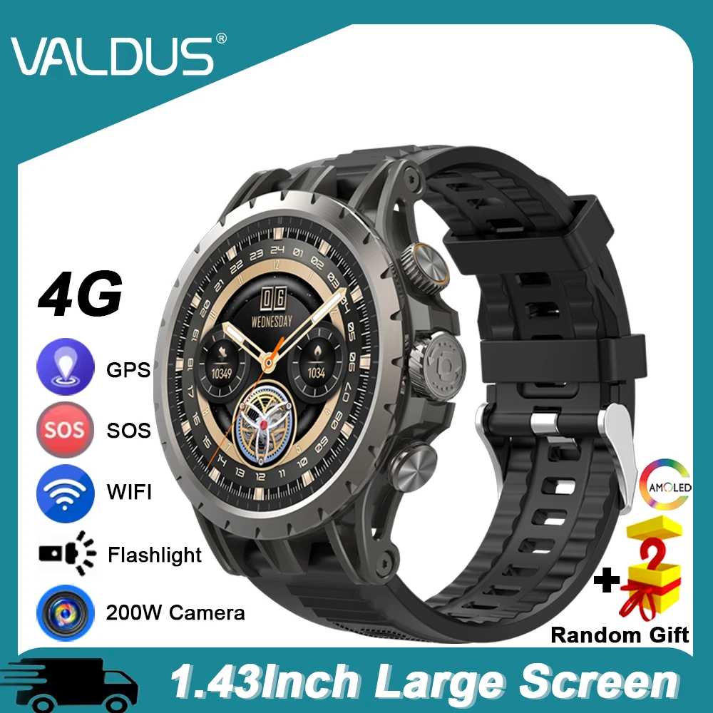 VALDUS 4G Smartwatch For Man Woman VG54 Pro AMOLED Watch With SIM Card ...
