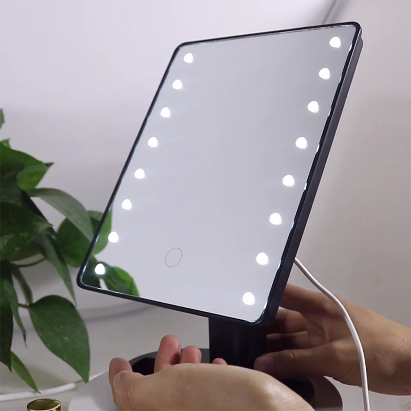 Missmeeca-Table-LED-Mirror-180-Degree-Lighted-Makeup-Mirror-With-Light ...