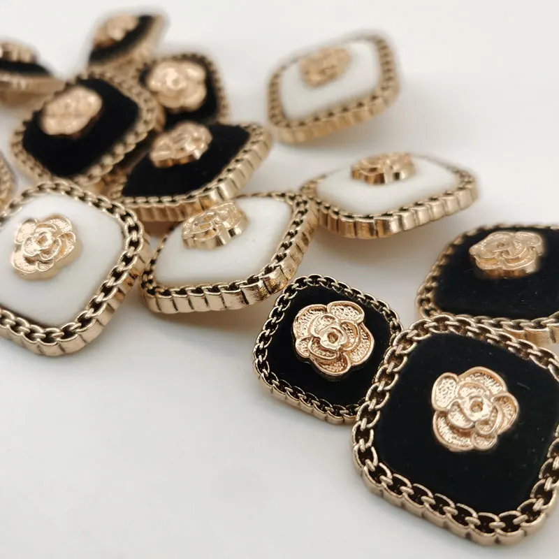 6pcs-Square-Gold-Metal-Buttons-for-Clothing-Fashion-Coat-Luxury-Vintage ...
