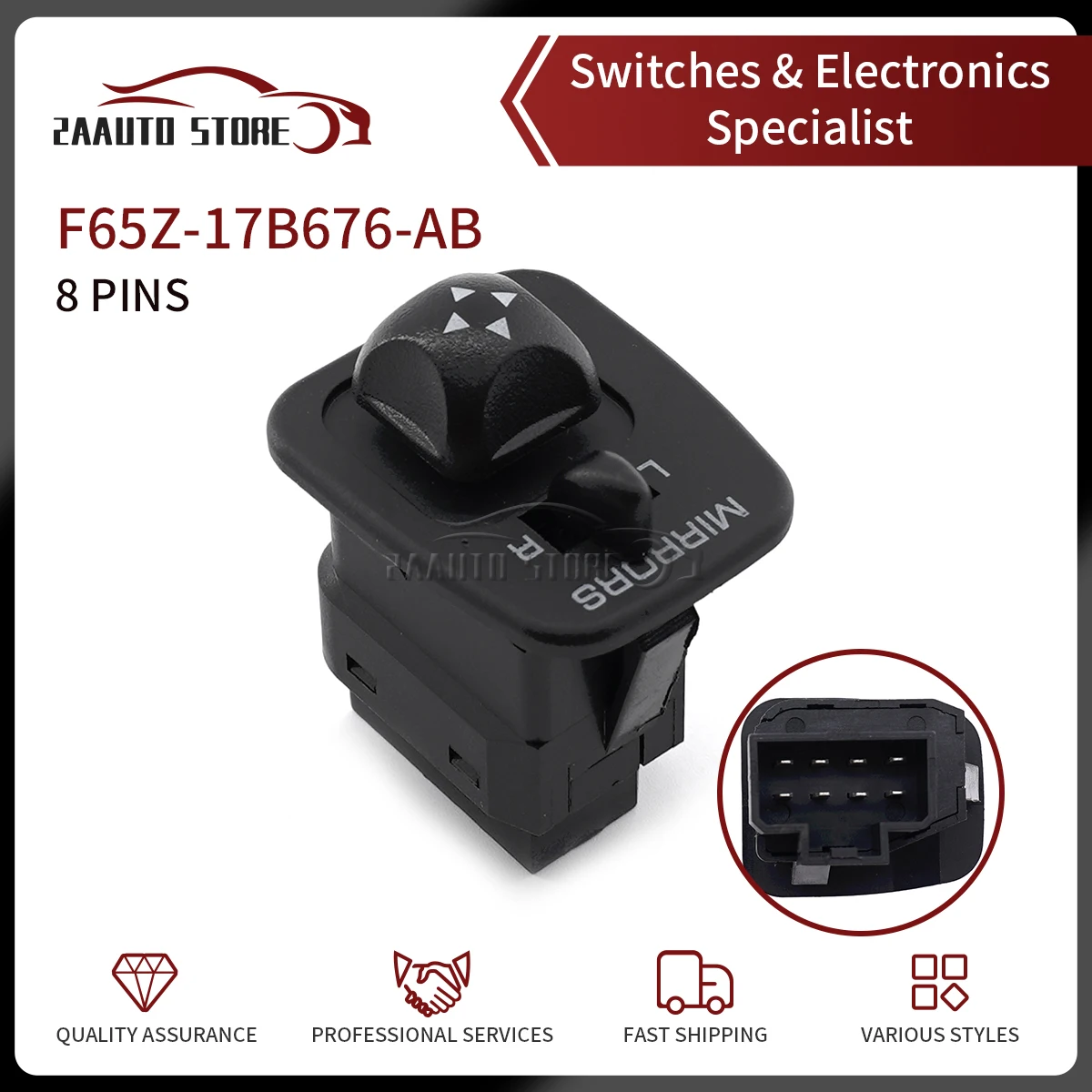 Electric-Mirror-Adjust-Switch-Rear-View-Mirror-Control-Knob-F65Z-17B676 ...