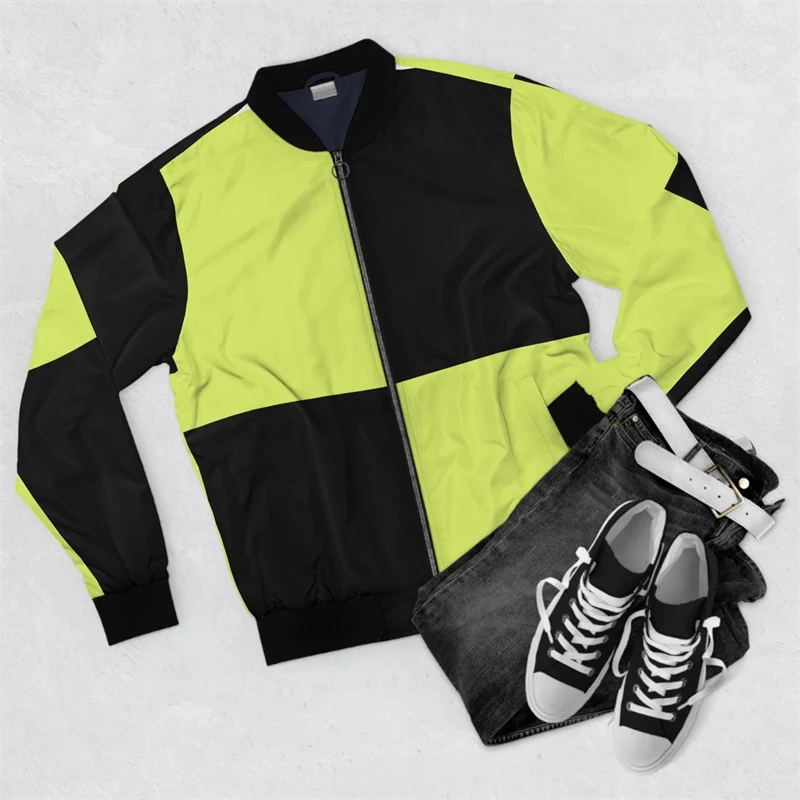 Fashion Y2K Zipper Jacket For Men Color Block Graphic Jacket Street Men ...
