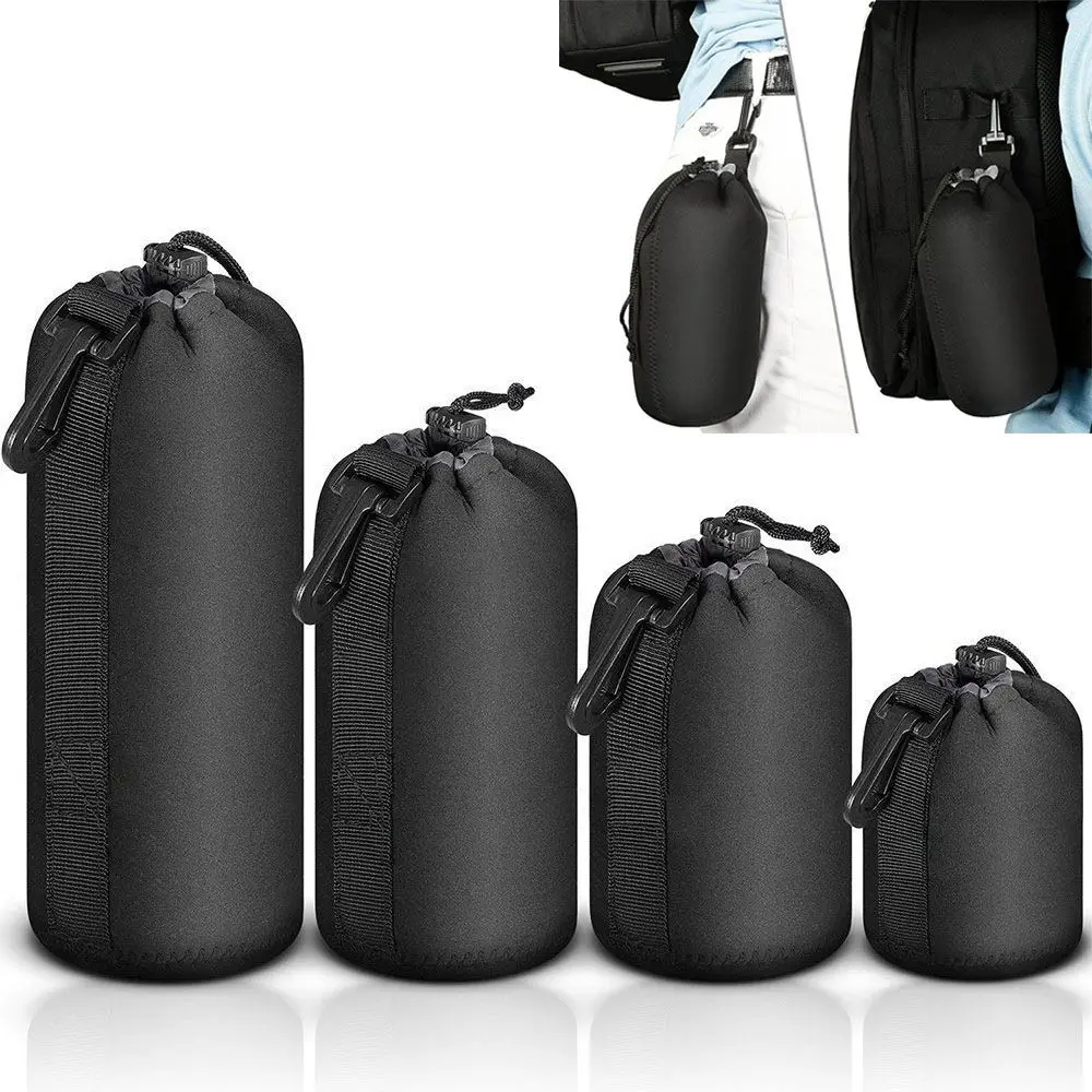 Soft Neoprene Camera Lens Bag With Hook Portable DSLR Lens Barrel Case ...