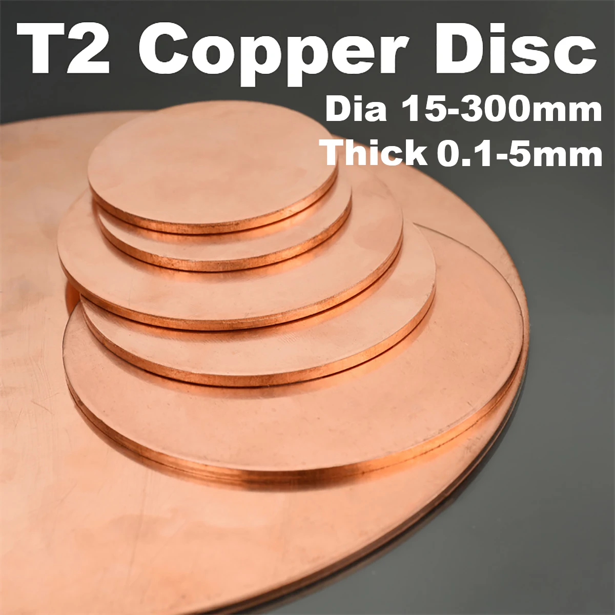 T2 Pure Copper Disc Copper Round Plate Sheet Thick 0.5mm - 5mm Diameter ...
