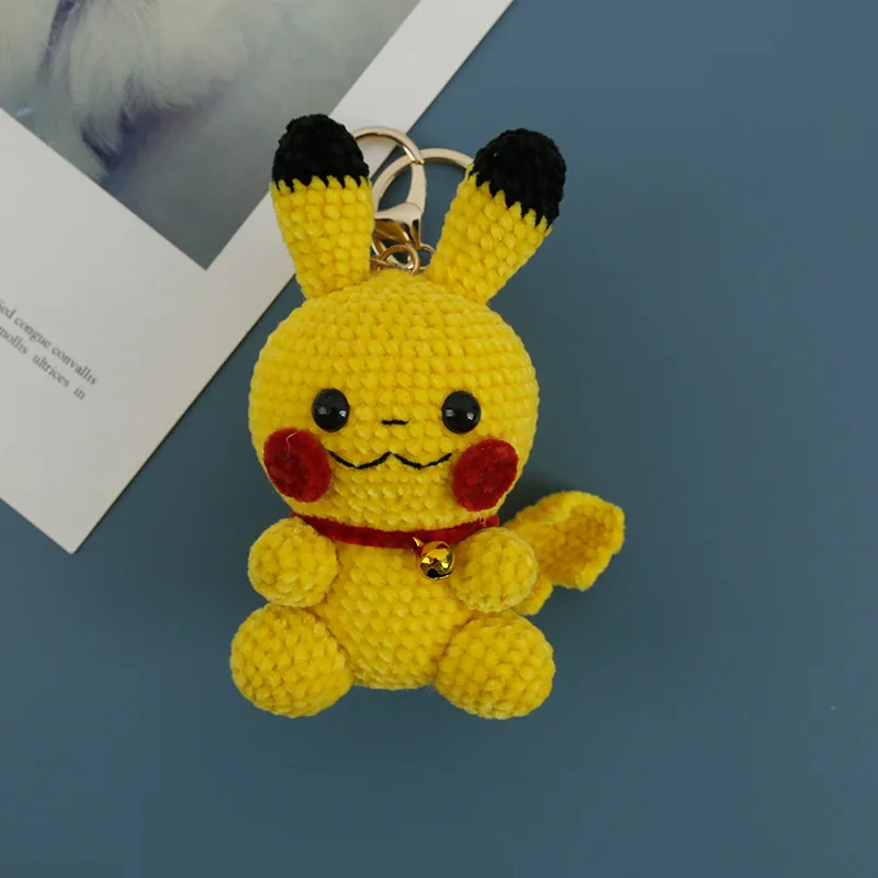 12CM-Cartoon-Pokemon-Pikachu-Keychain-Animal-Crochet-Doll-Key-Chain ...